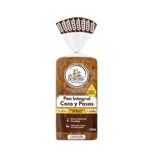 Pan Integral Coco y Pasas - Exquisita Combinación de Coco y Pasas en ...